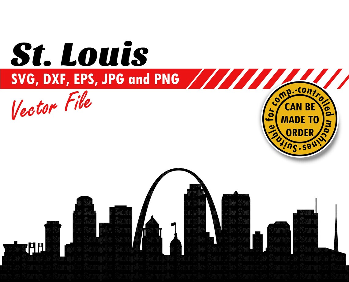 St. Louis Skyline Svg Eps Dxf Jpg and Png File City - Etsy