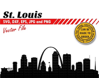 St. Louis Grayscale Skyline Svg Eps Dxf Jpg & Png. | Etsy