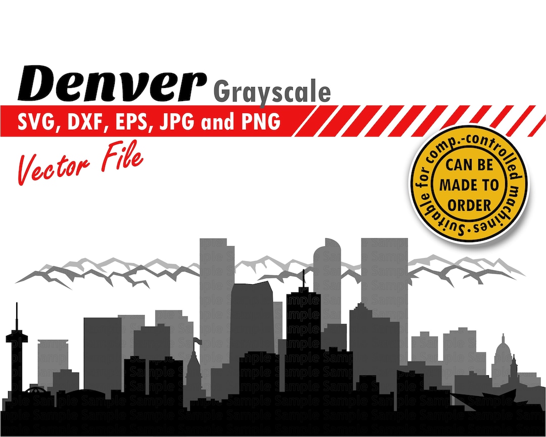 Denver Layered Skyline Svg, Eps, Dxf, Jpg, Png. City Silhouette for ...