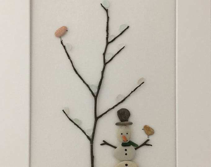 Snowman Pebble Art - Etsy