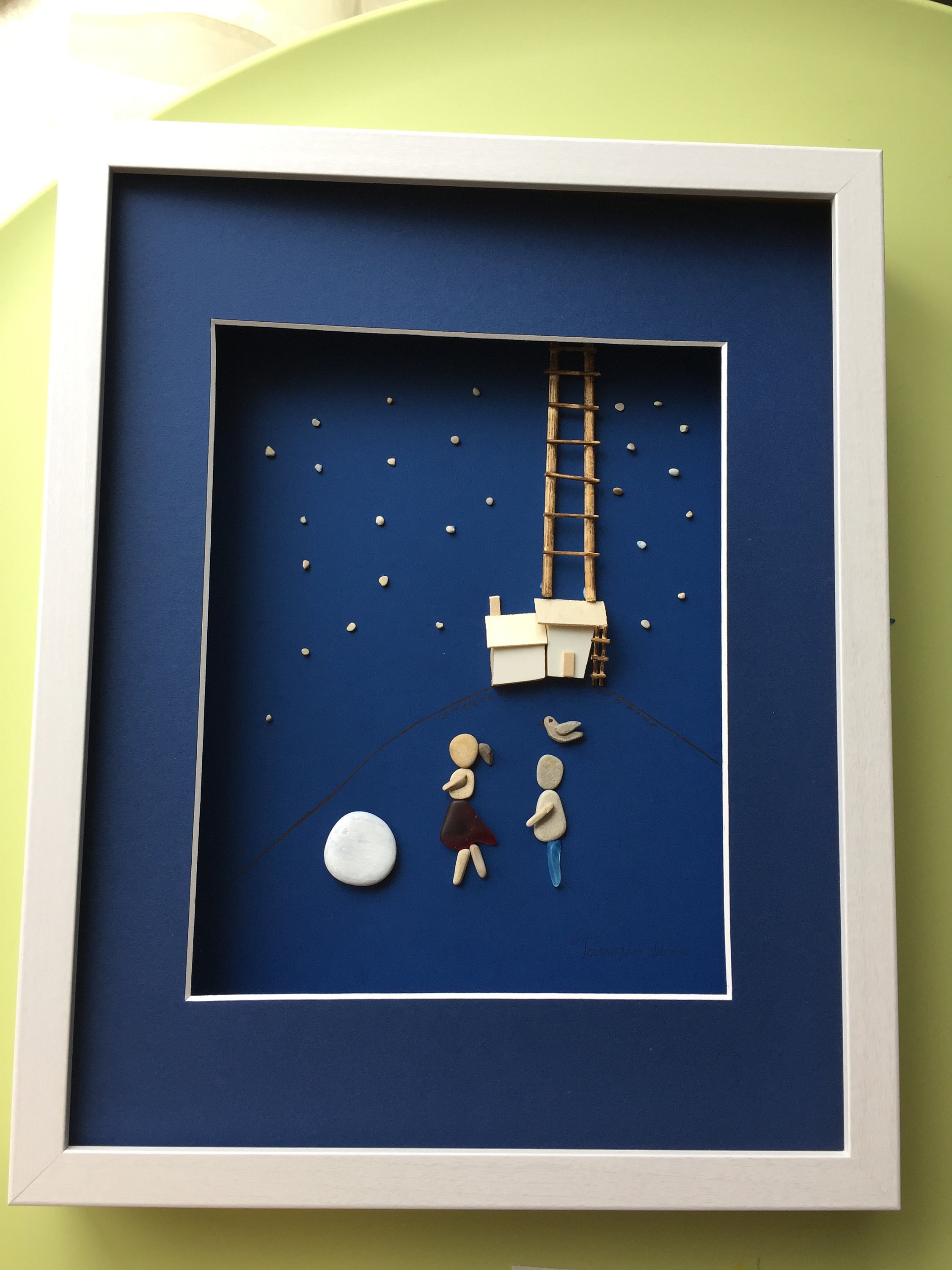 Moon Pebble Art - Etsy