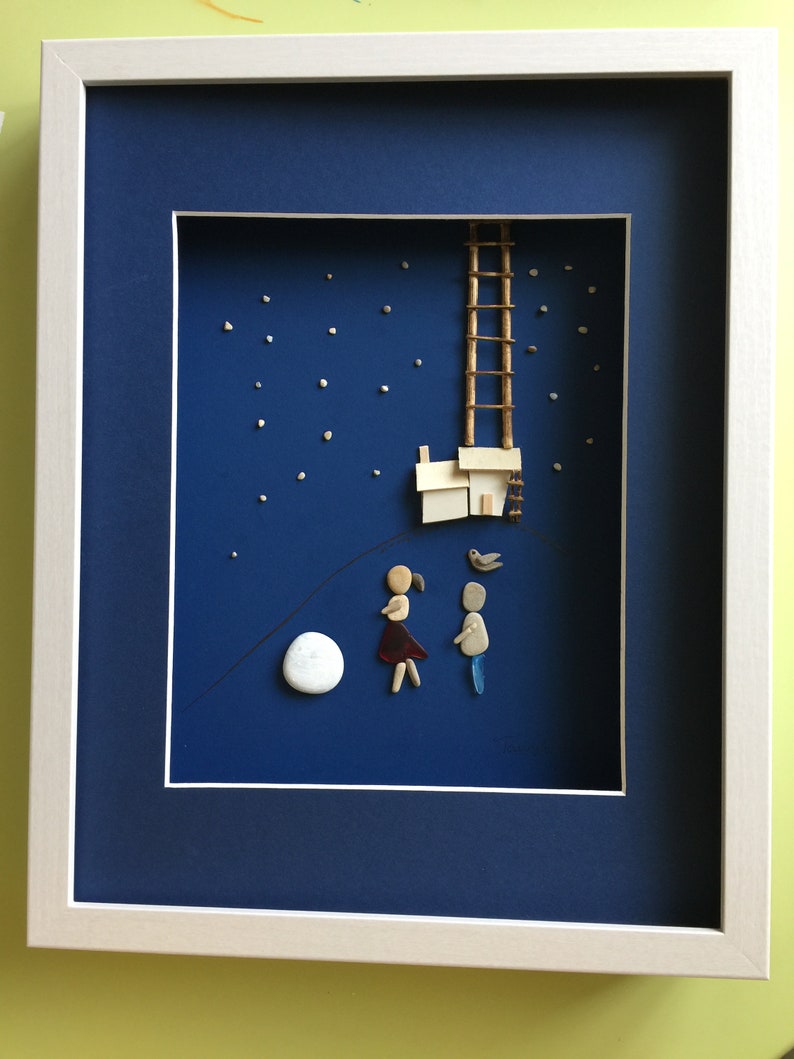 Moon Pebble Art - Etsy