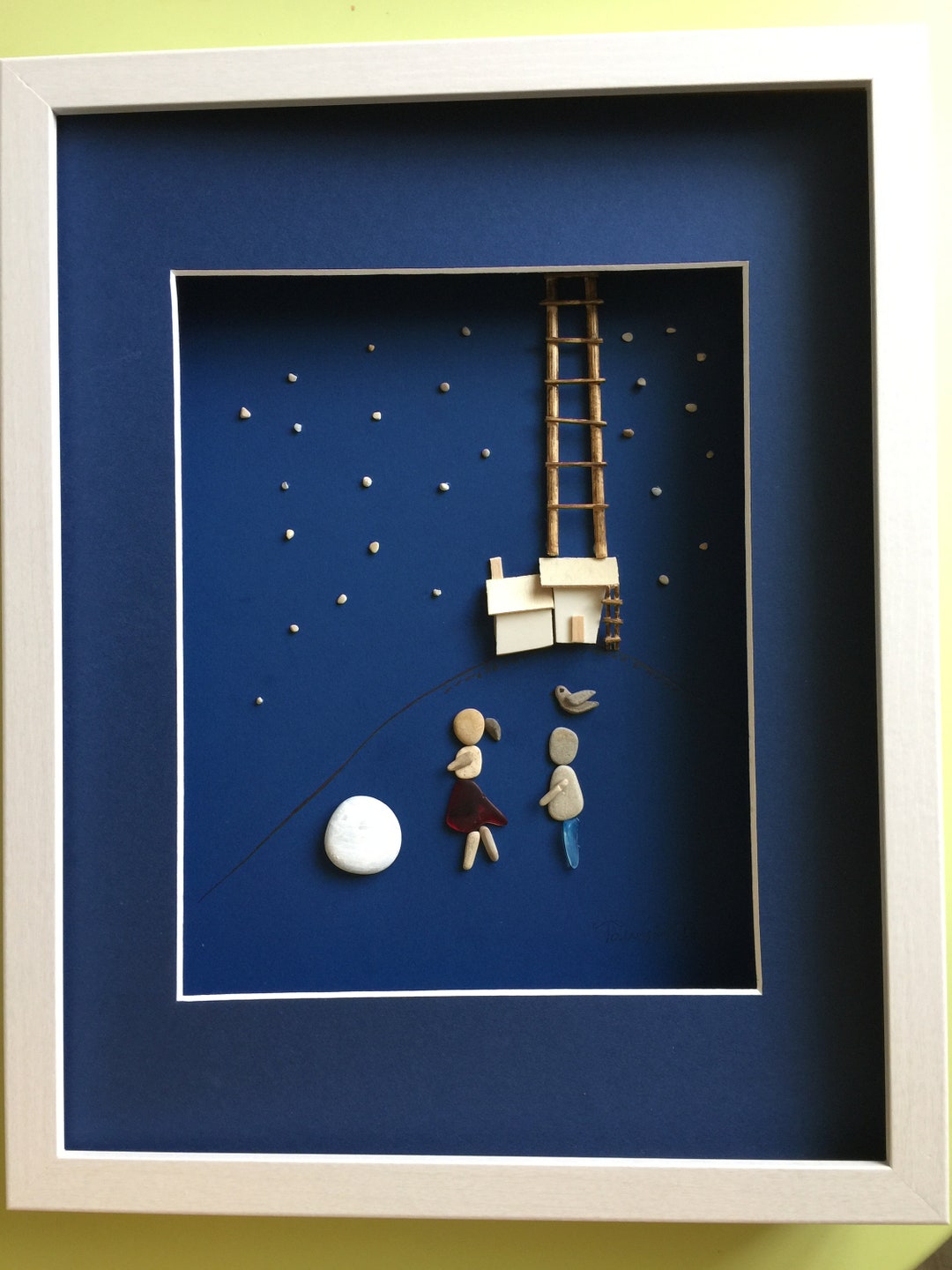 Moon Pebble Art - Etsy
