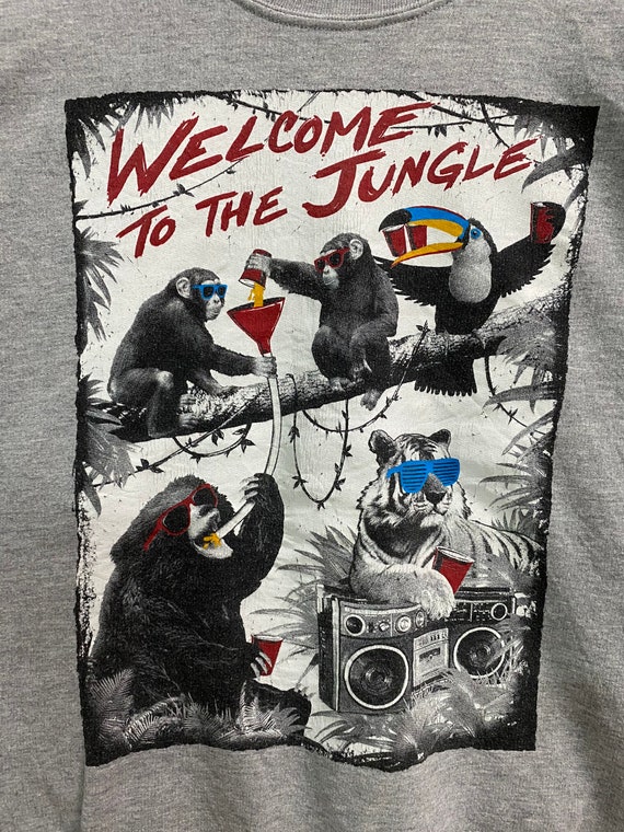 Vintage riot society welcome to the jungle crewneck s… - Gem