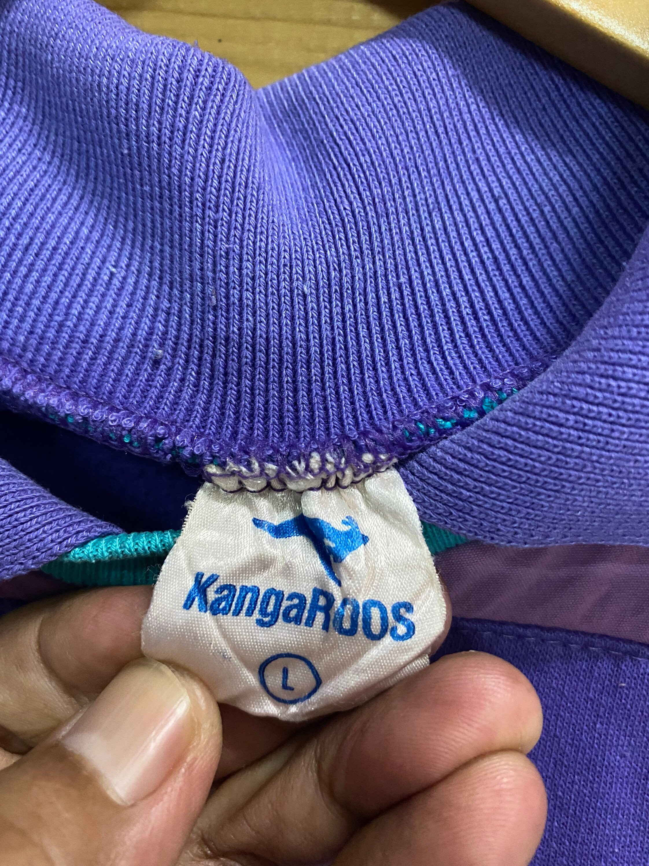 Vintage 80s KANGAROOS colorblock collared sweatshirt size L | Etsy