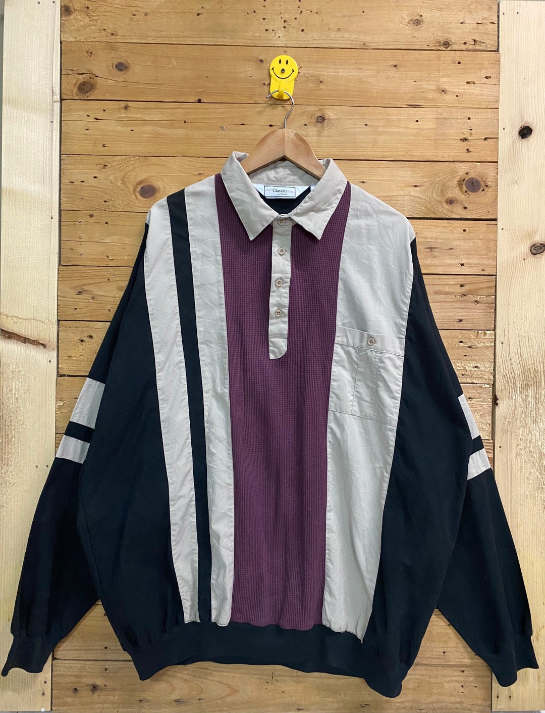 Vintage CLASSICS by Palmland Colorblock Light Collared Sweatshirt Size ...