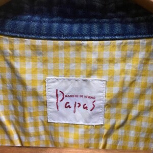 Vintage PAPAS Denim Button Jacket Size Fits L - Etsy
