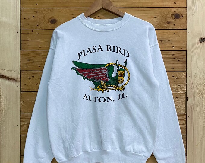 Vintage Piasa Bird Alton Illinois Big Logo Crewneck Sweatshirt Size M Etsy