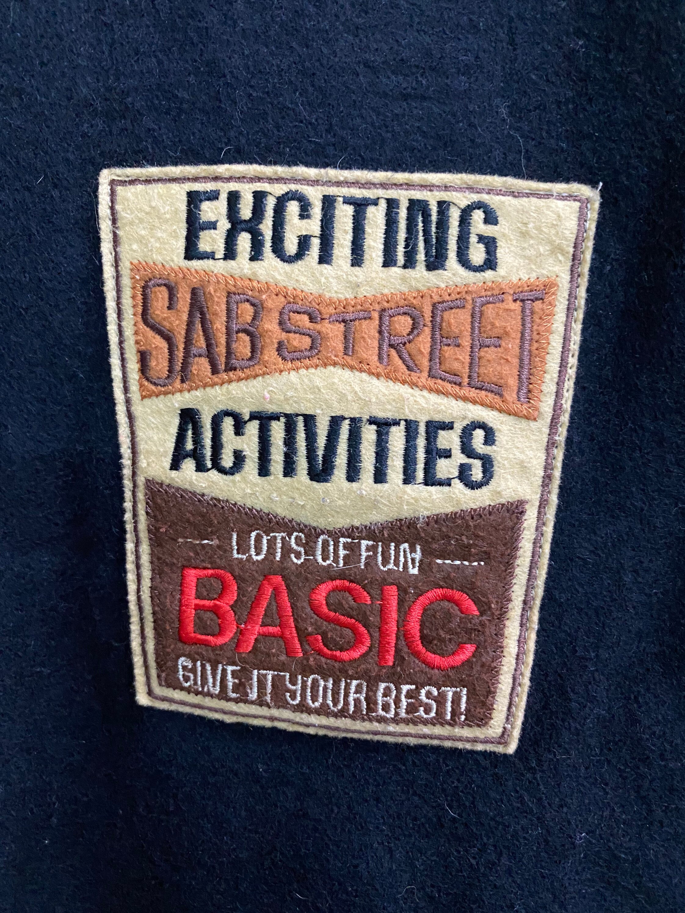 Vintage SAB STREET by Atelier Sab Embroidery Spellout Wool | Etsy