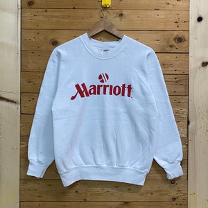 Vintage Oneita MARRIOTT Hotel & Spa Big Logo Crewneck Sweatshirt Size M ...