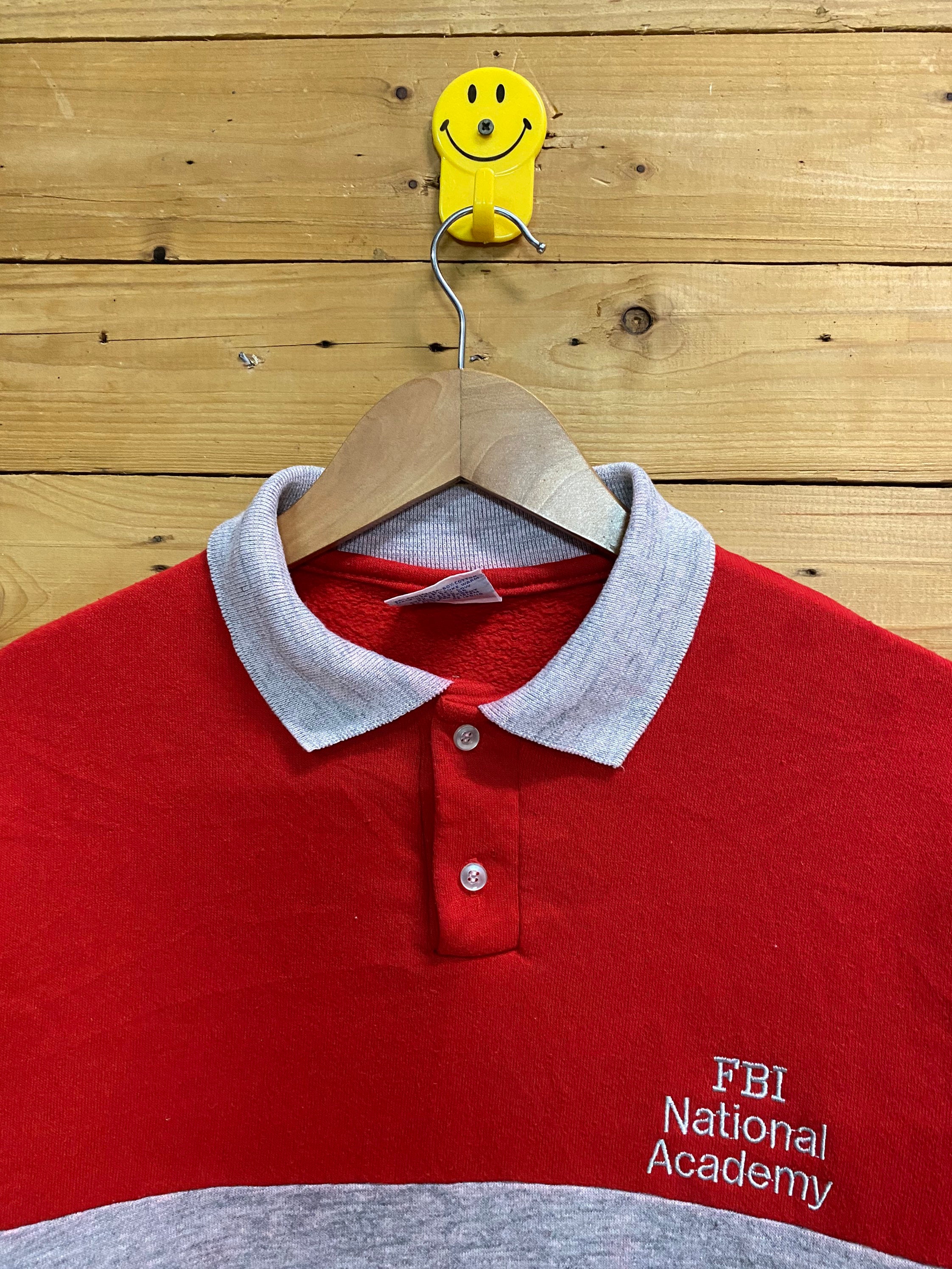 Vintage FBI NATIONAL Academy Embroidery Small Letter Striped Polo ...