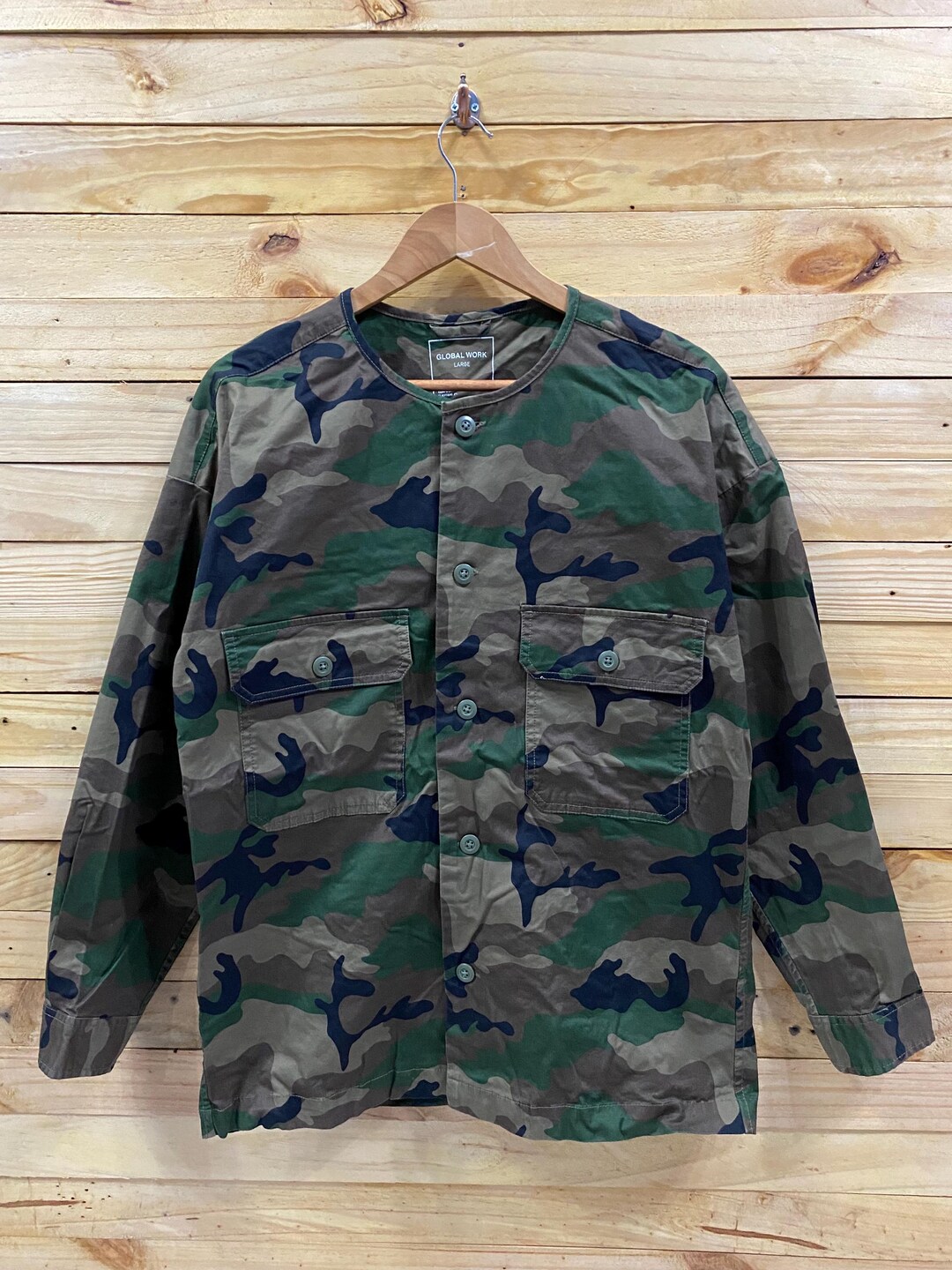Japanese Brand GLOBAL WORK Army Styles Button Jacket Size L - Etsy