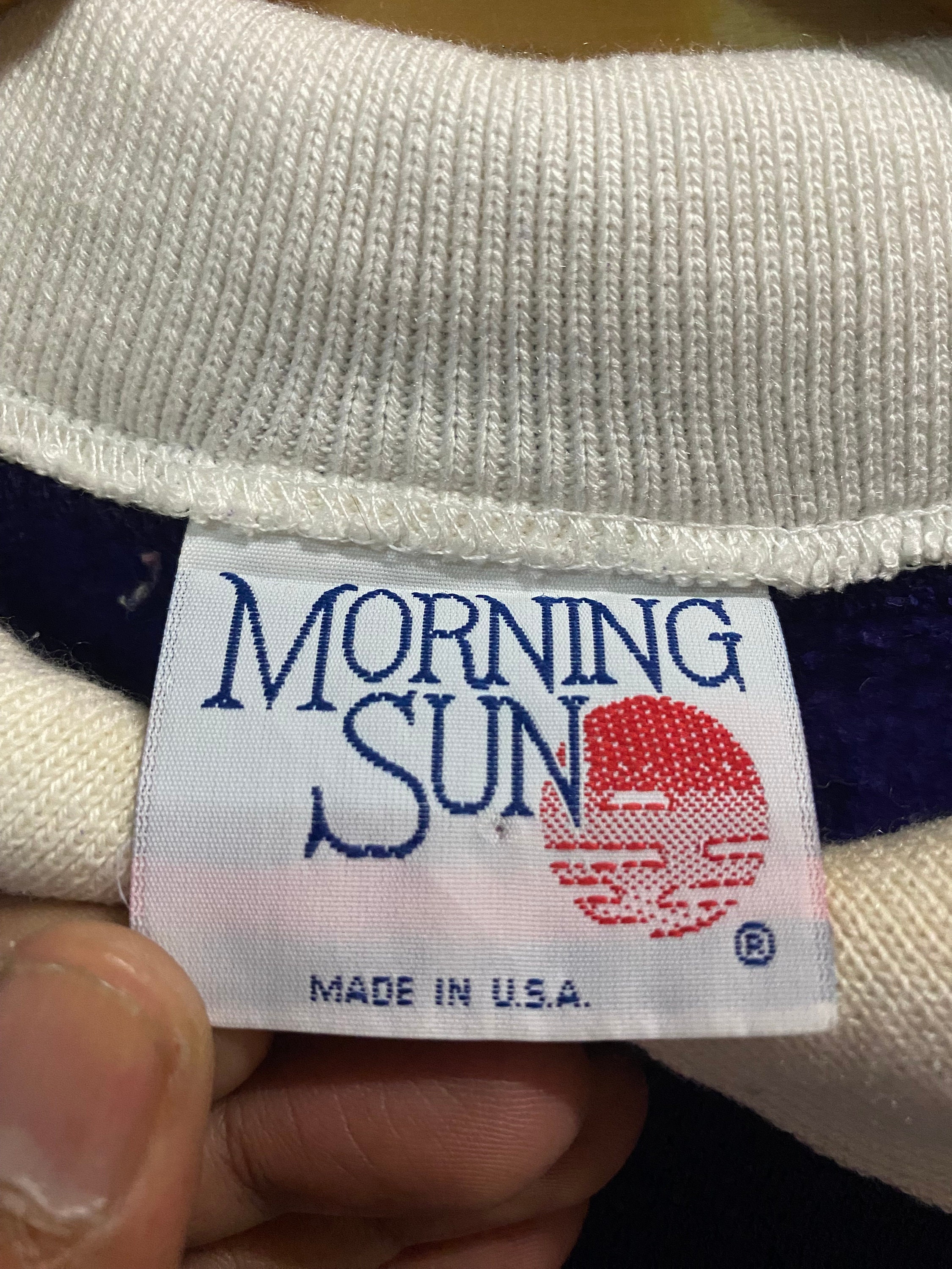 Vintage 90s Morning Sun Cute Kitten Big Print Collared Sweatshirt Size ...