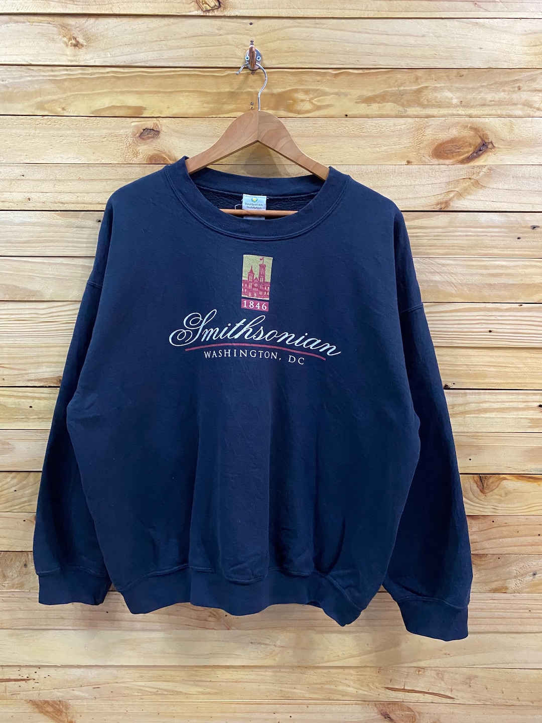 Vintage SMITHSONIAN INSTITUTION Big Logo Crewneck Sweatshirt Size XL - Etsy