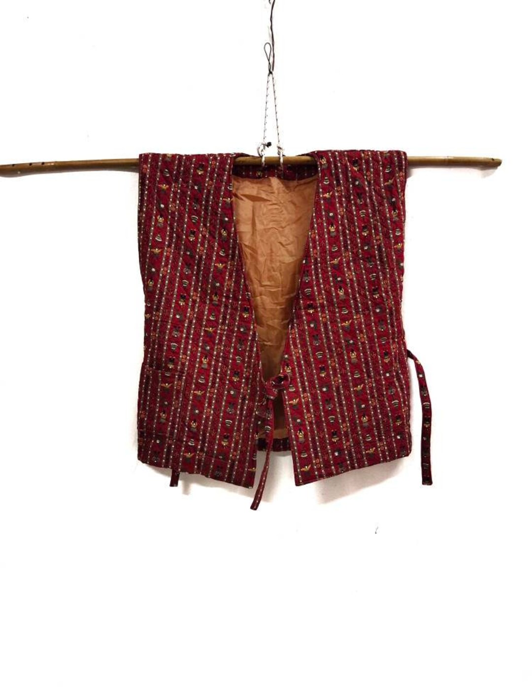 Vintage Japanese Hanten Warm Wear Jacket Padded Kimono Cardigan Vest ...