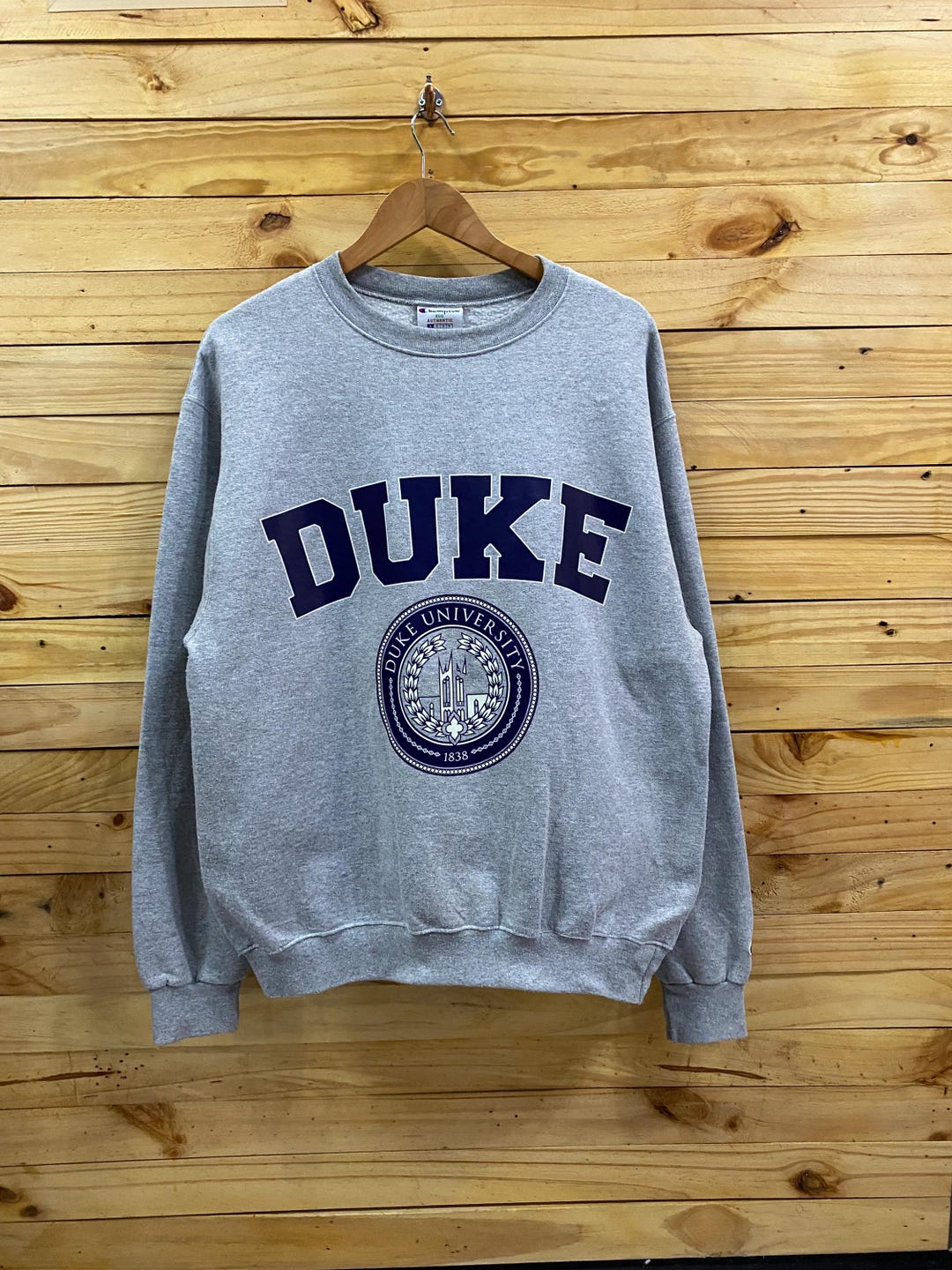 Vintage DUKE UNIVERSITY Block Letter Crewneck Sweatshirt Size L - Etsy