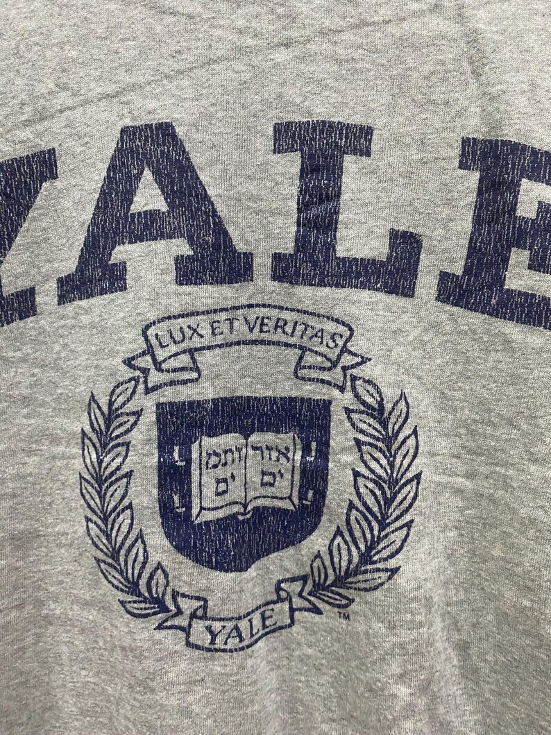 YALE UNIVERSITY Big Logo Sweatshirt Size Fits L - Etsy