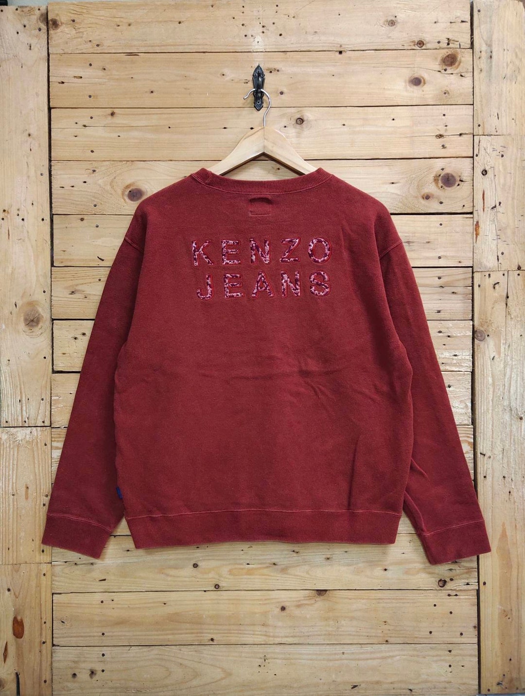 Vintage KENZO JEANS Embroidery Letter Crewneck Sweatshirt Size XL Fits ...