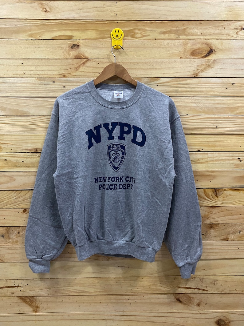 Y2k NYPD New York Police Department Big Logo Crewneck Sweatshirt Size M ...