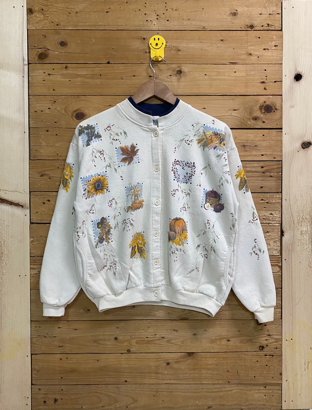 Vintage ARTISANS Fullprinted Full Button Sweatshirt Size M - Etsy