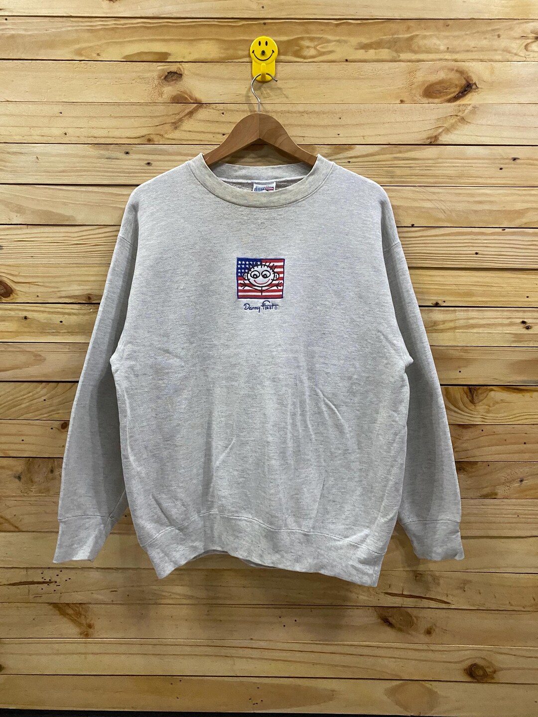 Vintage Distressed DANNY FIRST Embroidered Logo Crewneck Sweatshirt ...
