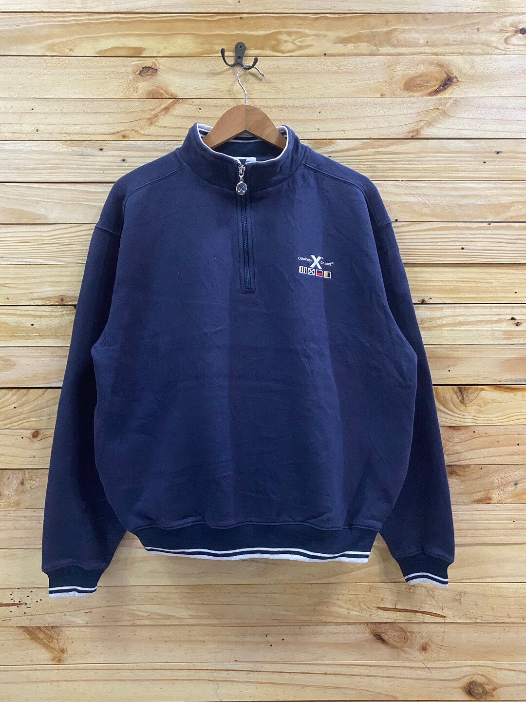 Vintage CELEBRITY X CRUISES Embroidery Small Logo Half Zipped ...