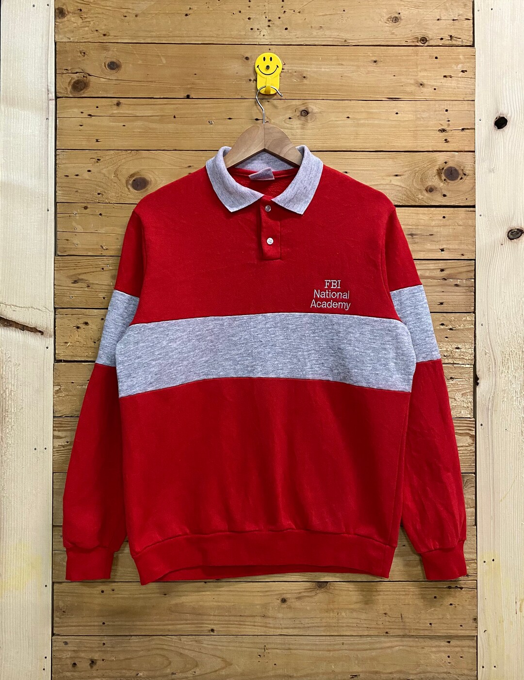 Vintage FBI NATIONAL Academy Embroidery Small Letter Striped Polo ...