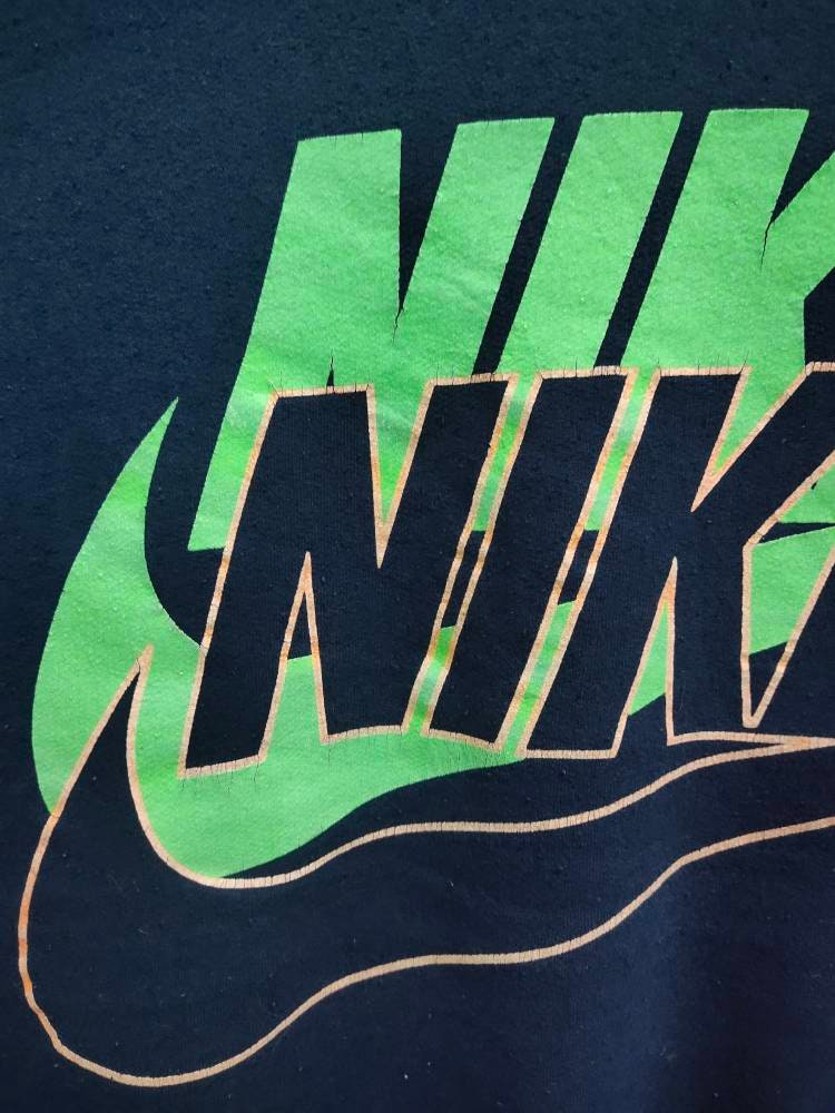 Vintage NIKE Block Letter Big Swoosh Crewneck Sweatshirt Size L - Etsy