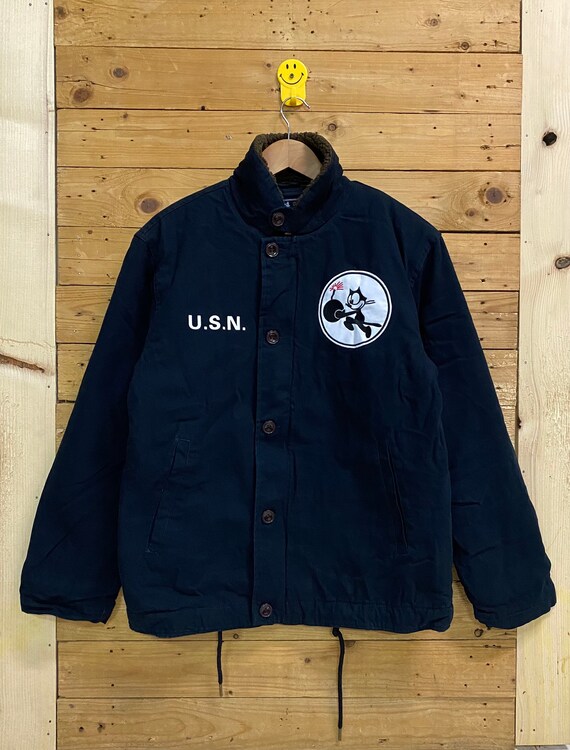 Vintage N1 US NAVY X Felix the Cats Sherpa Fleece Deck Jacket - Etsy