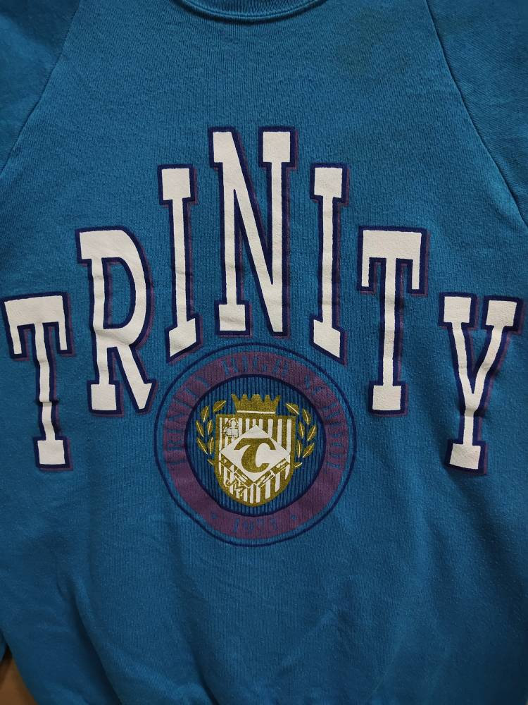 Vintage TRINITY UNIVERSITY Big Logo Crewneck Sweatshirt Size - Etsy