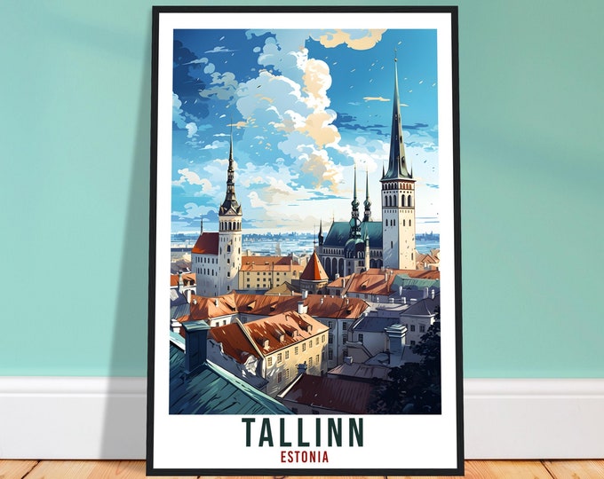 Tallinn Travel Poster, Estonia Wall Art, Estonia Print, Tallinn Poster ...