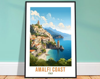 Amalfi Coast Travel Print Wall Art Amalfi Italy Posters Wedding Gift Home Decor Amalfi Coast ...