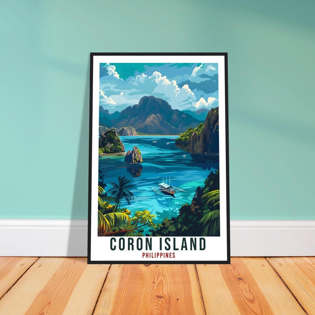 Coron Island Philippines Travel Print Wall Art Wall Hanging Home Décor ...