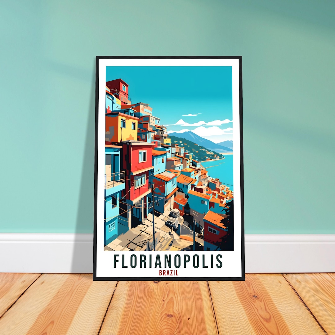 Florianopolis Travel Print Wall Art Florianopolis Brazil Wall Hanging ...