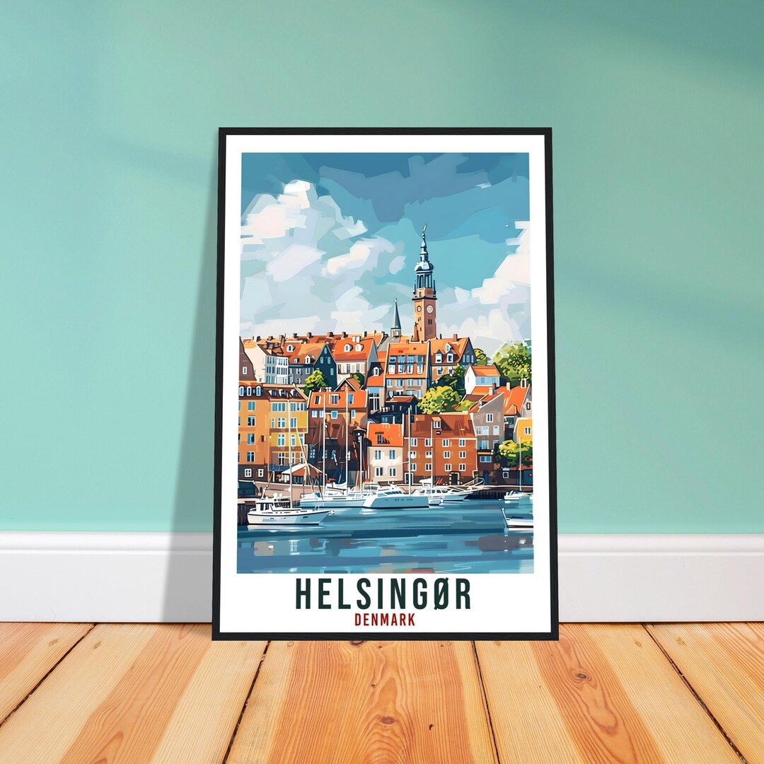 Helsingør Travel Poster Denmark Wall Art Wall Hanging Home Living Décor ...