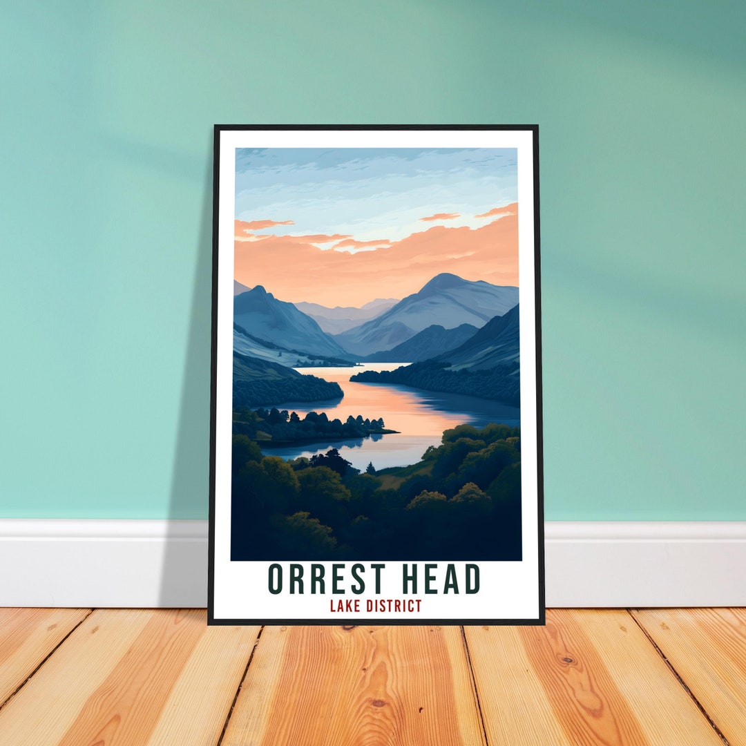 Orrest Head Travel Print Lake District Home Orrest Head Wall Art Wall ...