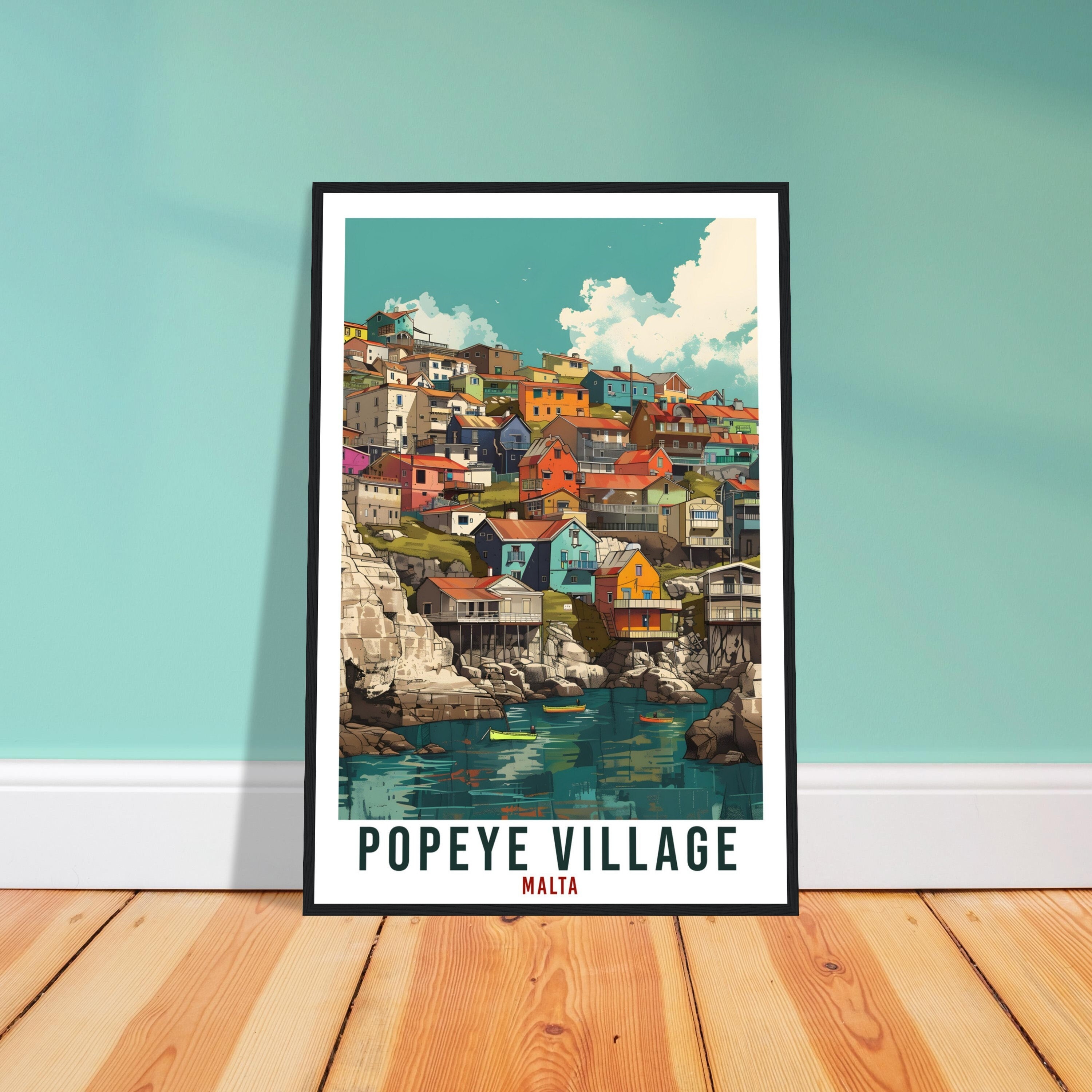 Popeye Village Travel Print Malta Wall Art Wall Hanging Home Décor ...