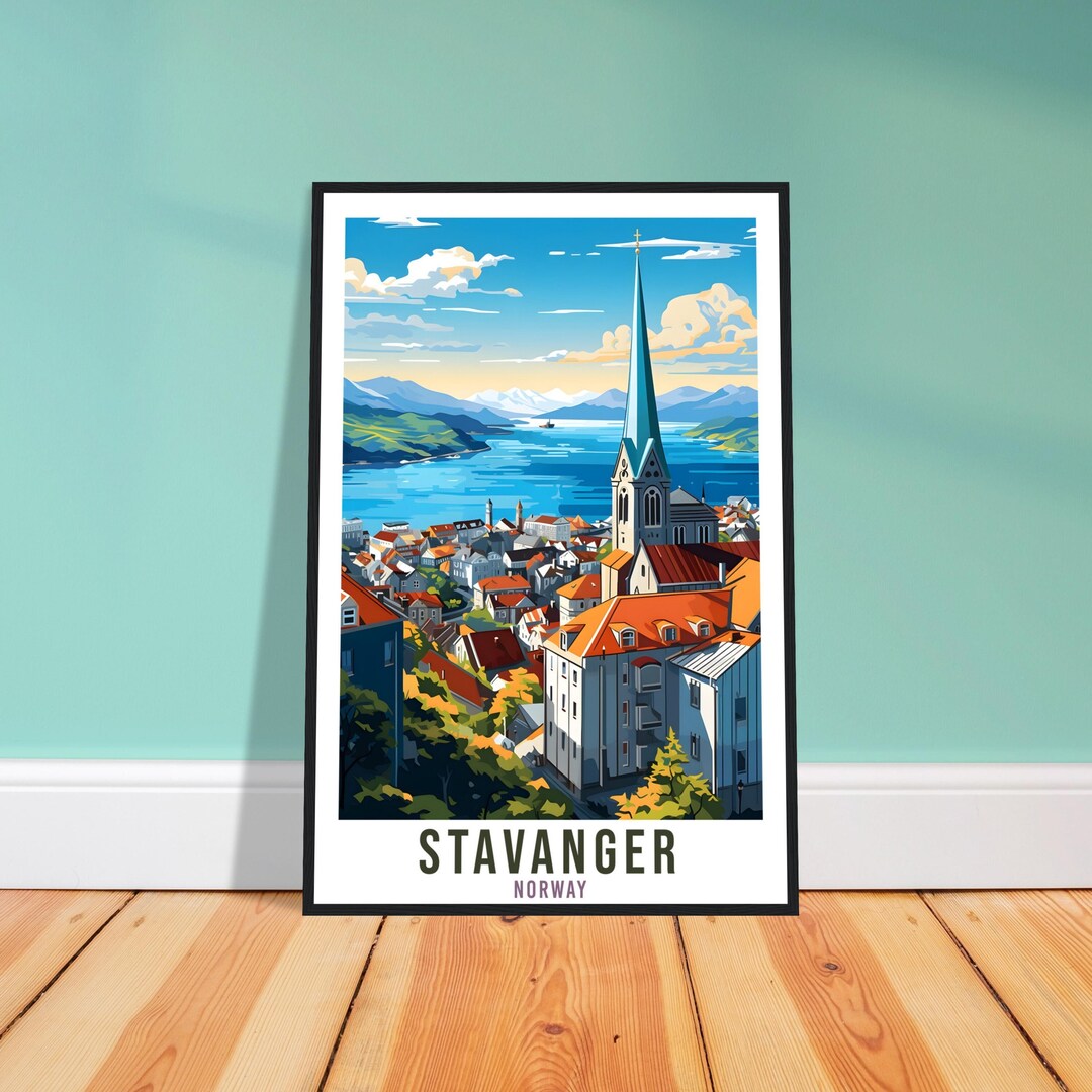 Stavanger Norway Travel Print Stavanger Wall Hanging Norway Arctic ...