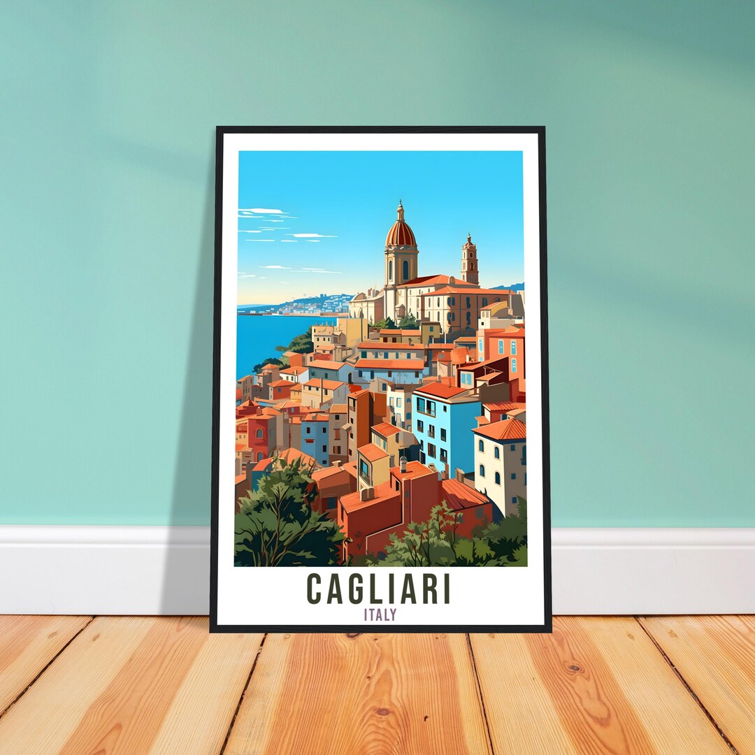 Cagliari Italy Travel Print Wall Art Cagliari Wall Hanging Home Décor Cagliari Gift Art Lovers ...
