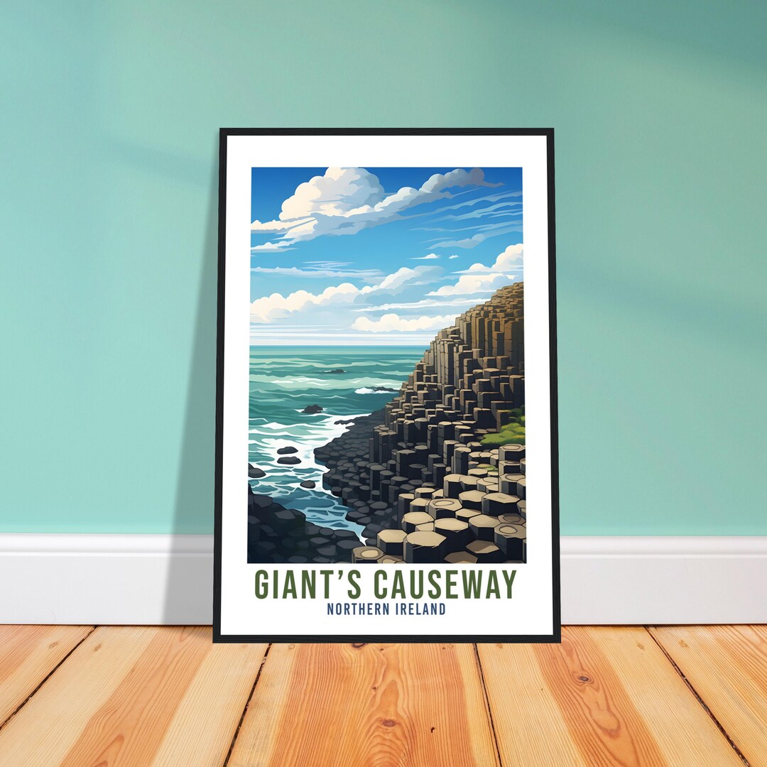 Giant's Causeway Travel Print Northern Ireland Seaside Coastal ...
