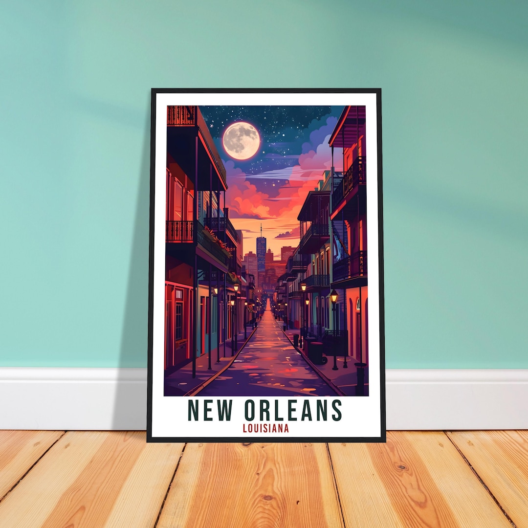 New Orleans Travel Poster Louisiana Home Decoration USA City Wall Art ...