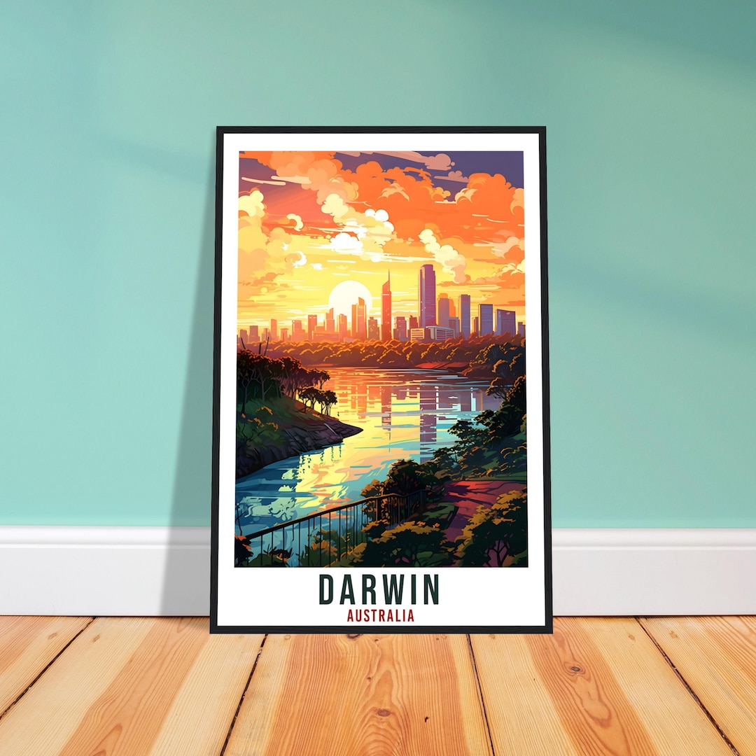 Darwin Travel Poster Wall Art Darwin Australia Home Décor Artwork Wall ...