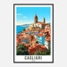 Cagliari Italy Travel Print Wall Art Cagliari Wall Hanging Home Décor Cagliari Gift Art Lovers ...