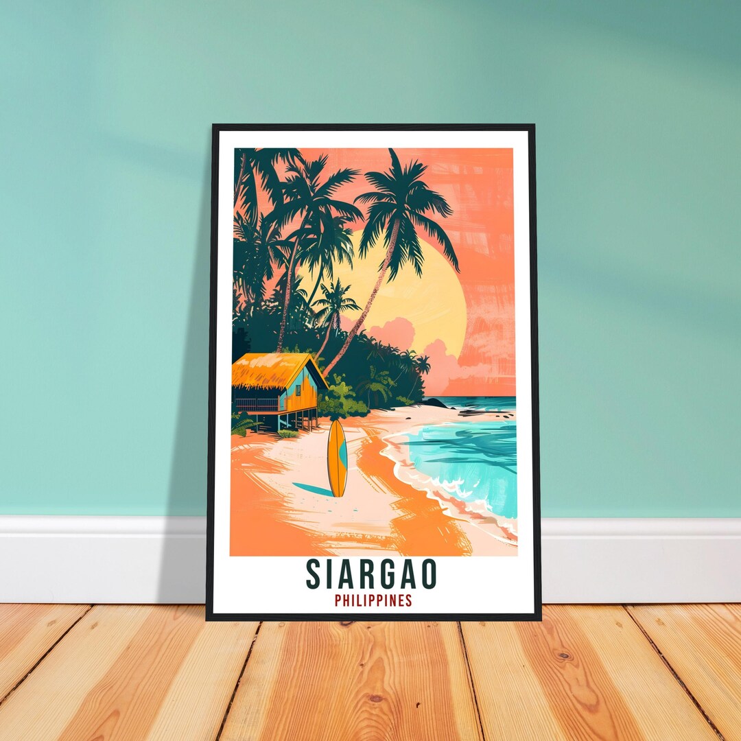 Siargao Philippines Travel Print Beach Wall Art Wall Hanging Home Décor ...
