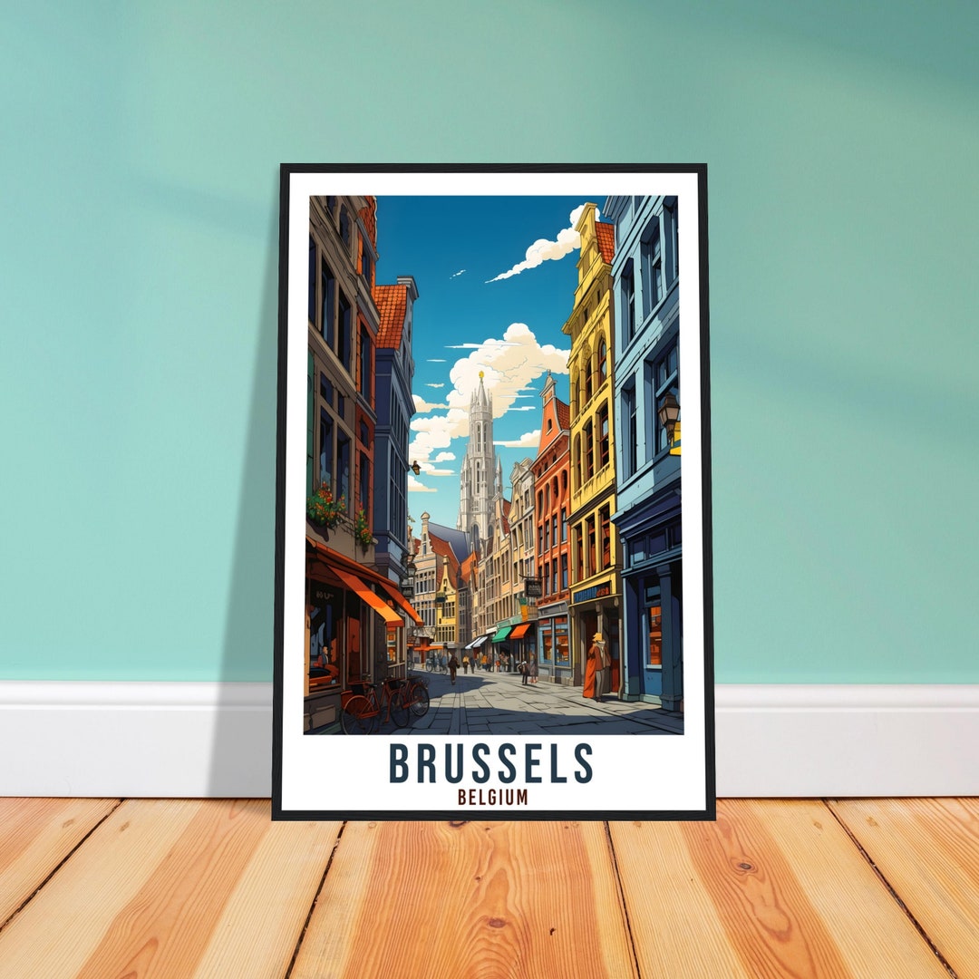 Brussels Belgium Travel Poster Wall Art Brussels Home Décor Artwork ...