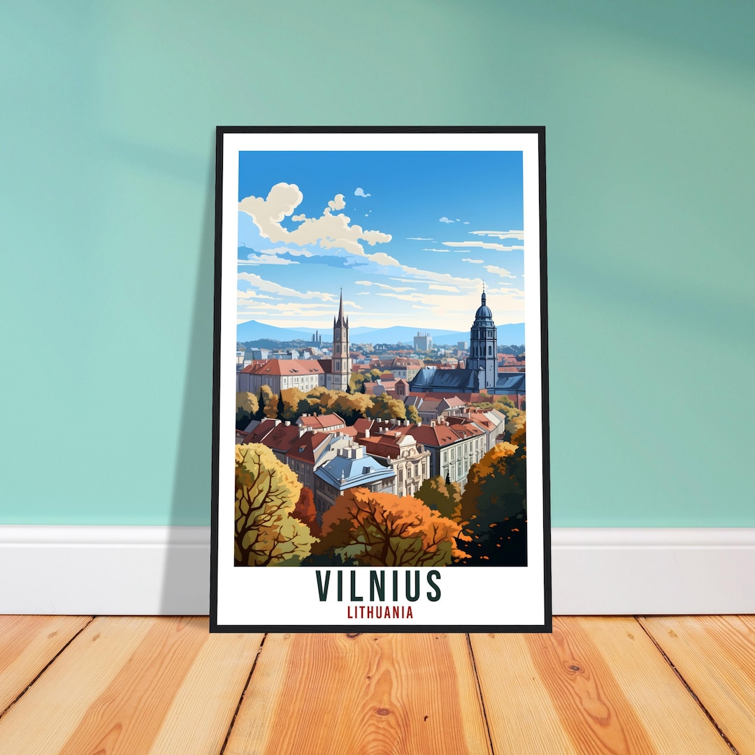 Vilnius Lithuania Travel Print Wall Art Vilnius Wall Hanging Home Décor ...