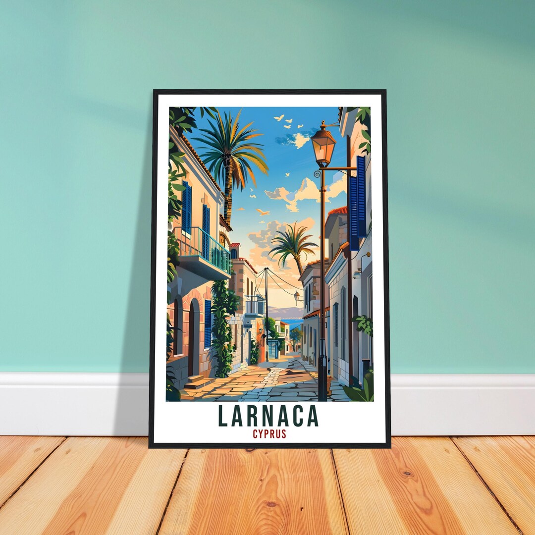 Larnaca Cyprus Travel Print Larnaca Wall Art Wall Hanging Home Décor ...