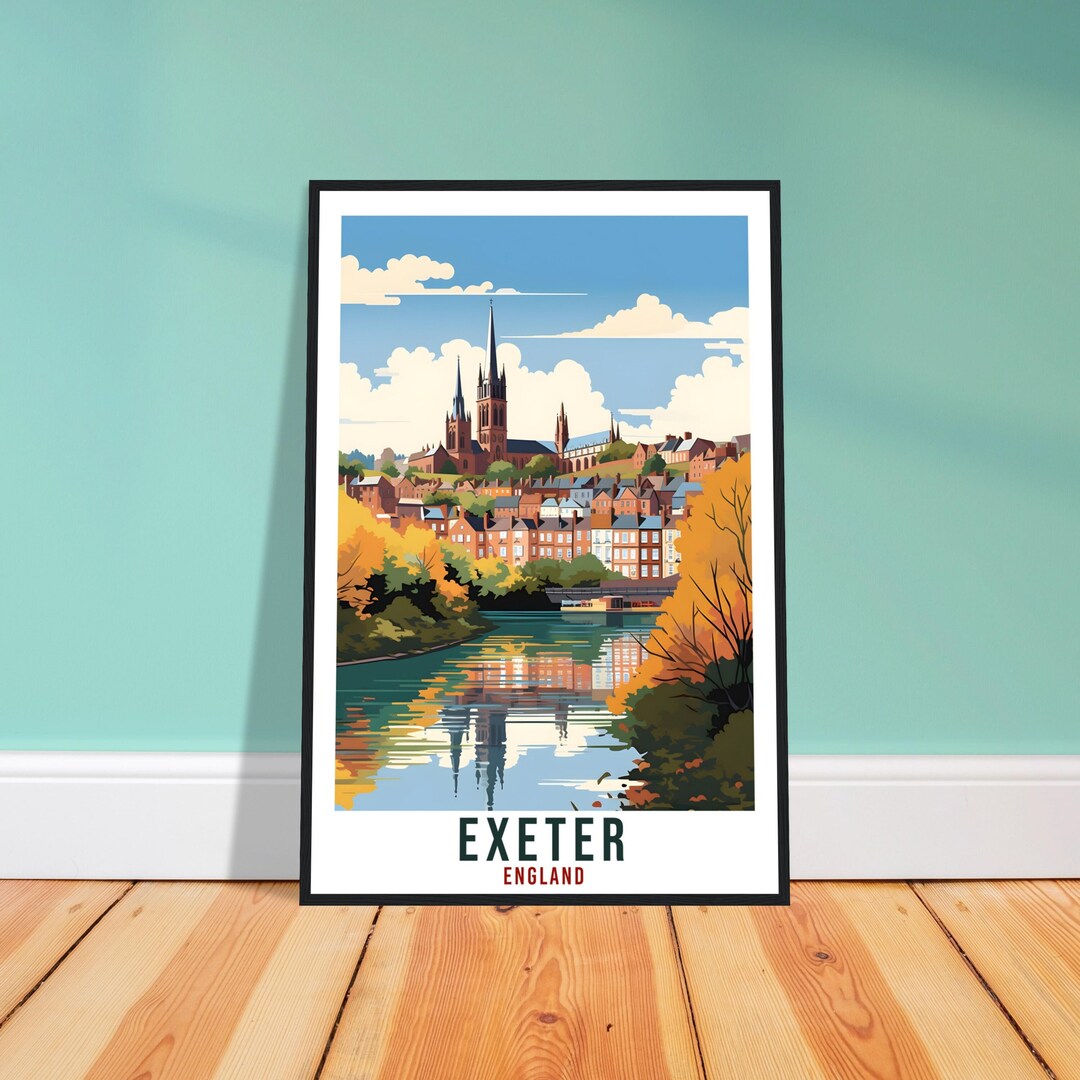 Exeter Travel Print English Wall Art Home Decor Wall Hanging Travel Art ...