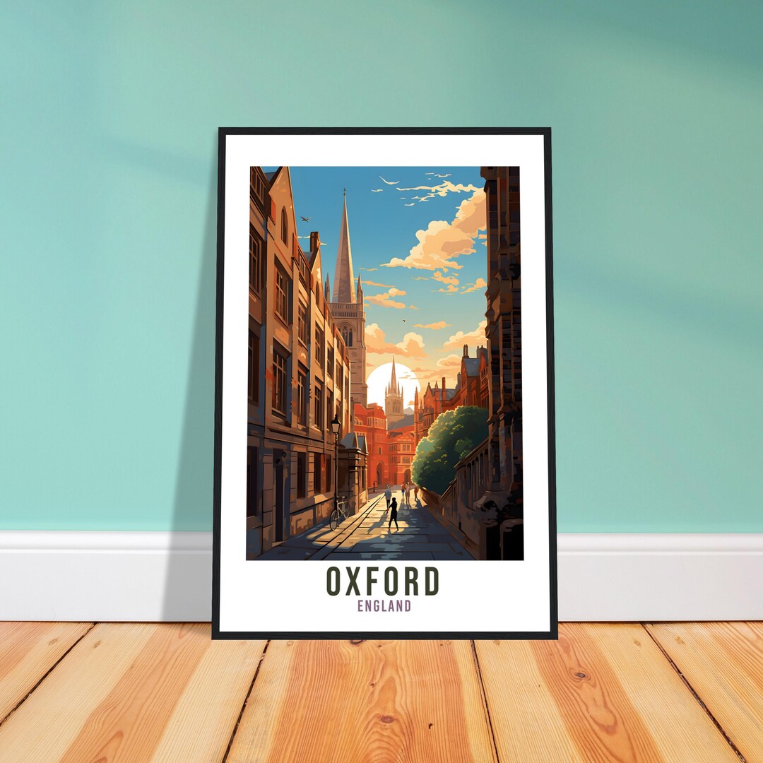 Oxford Travel Print Home Decor Oxfordshire England Wall Hanging Oxford ...