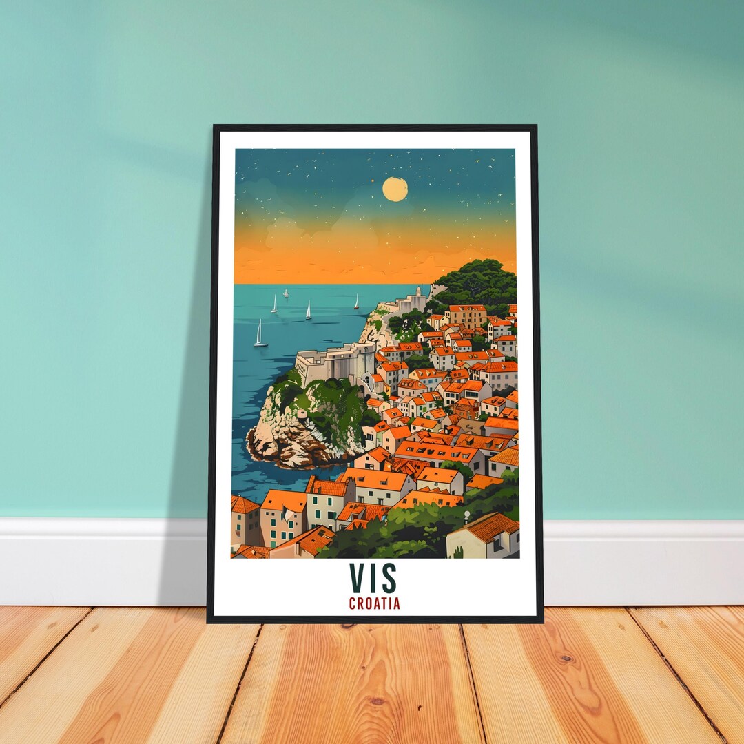 Vis Island Travel Print Croatia Wall Art Wall Hanging Home Décor Vis ...